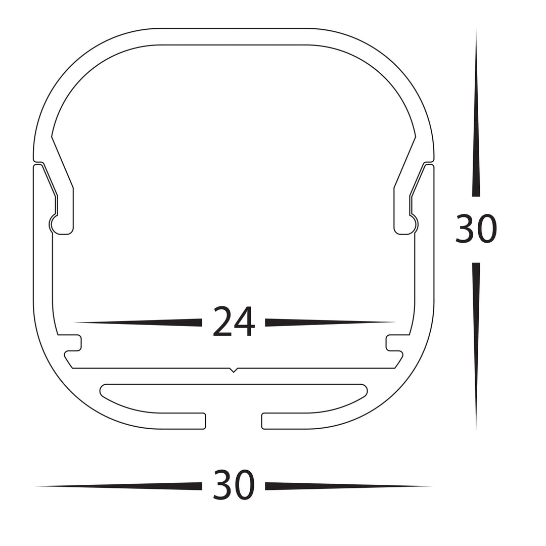 HV9693-3030 - Aluminium Profile with Rounded Diffuser – Havit Lighting