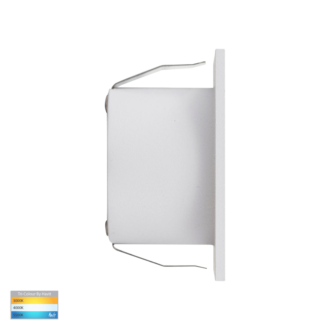 HV3216T-WHT-12V - Mini Reces White Square TRI Colour Recessed LED Step ...